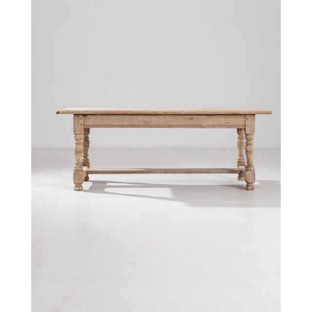Vintage Belgian Bleached Oak Coffee Table | Chairish