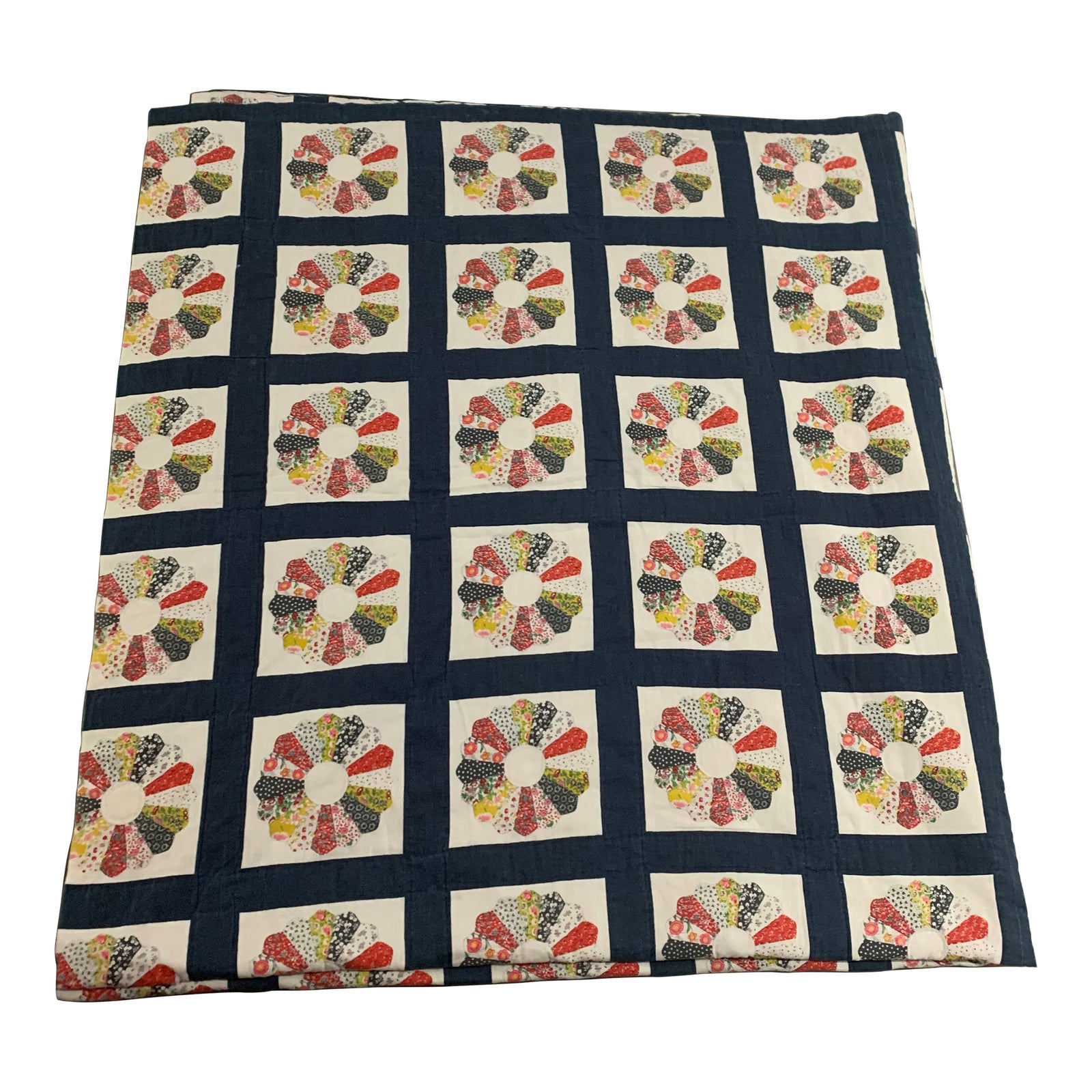 Vintage Pinwheel Quilt | Chairish