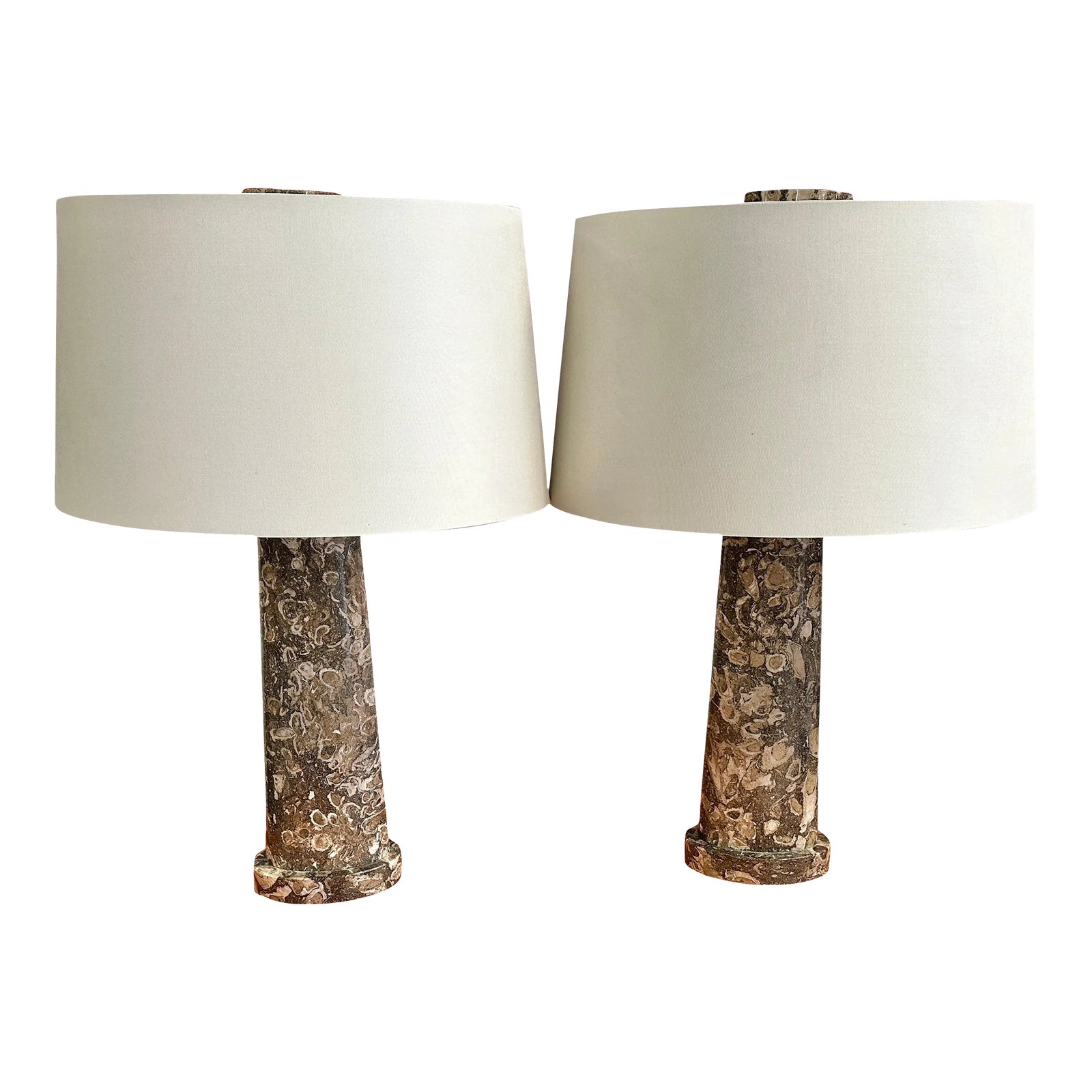 Marble “Adonis” Lamps by Thomas Pheasant for Baker - A Pair | Chairish