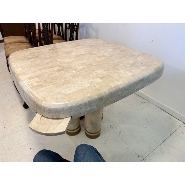 1970s Tiled Marble Game Table Mainland Smith Style | Chairish