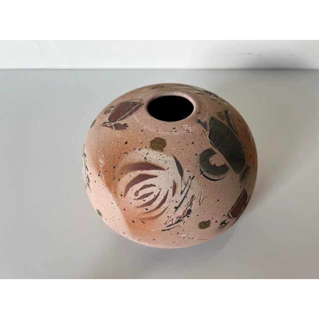 Laura Ross Artistic Hand Painted Pottery Urn/ Vase | Chairish