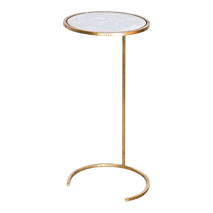 Gold Leaf Round Martini Table | Chairish