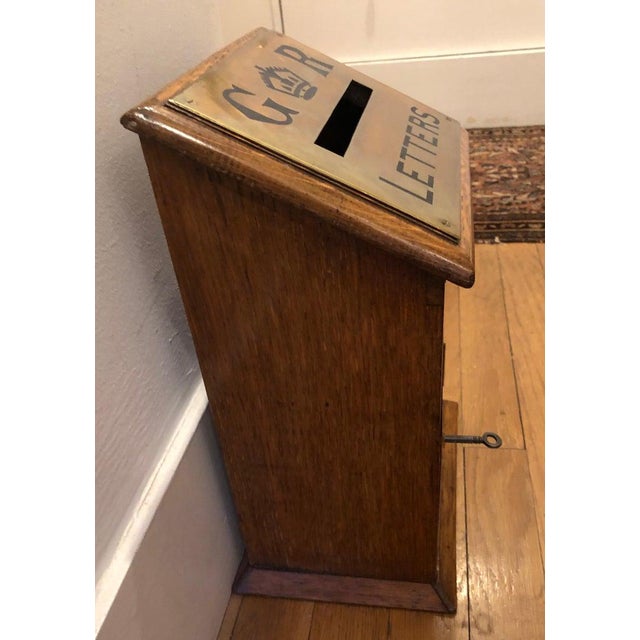 Early 20th Century Edwardian Diminutive Oak Post Box | Chairish
