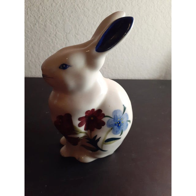 1970s Handpainted Ceramic Bunny Figurine Likely Made in Italy | Chairish