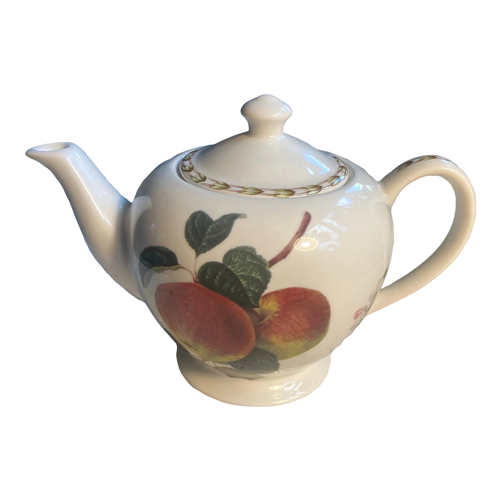 1990s Queen’s Hooker Fruit Apple Tea Pot& Lid, Made in India | Chairish
