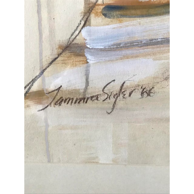 Original Oil Painting on Paper Abstract Nude by Listed Artist Tammra ...