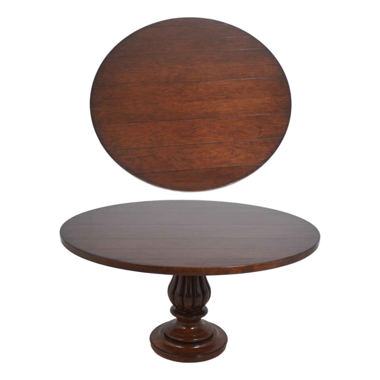 Woodbridge Round Cherry Dining Room Table | Chairish