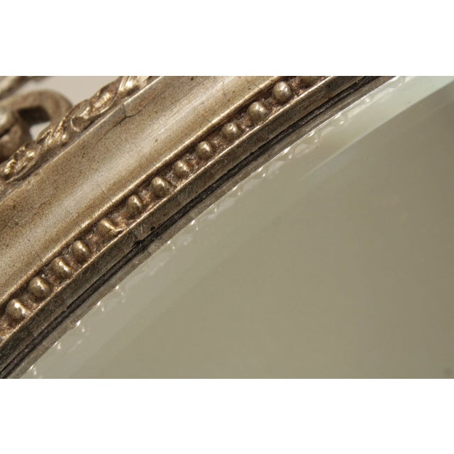 Late 20th Century Adams Style Silver Leaf Oval Wall Mirror | Chairish