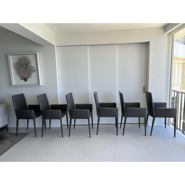 Frag Bella Grey Arm Chairs- Set of 6 | Chairish