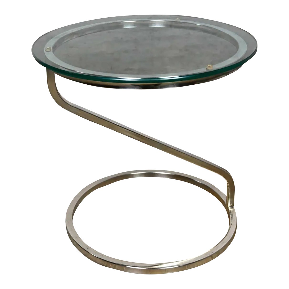 Mid-Century Modern to Modern Square Tube Chrome & Round Glass Top Z ...