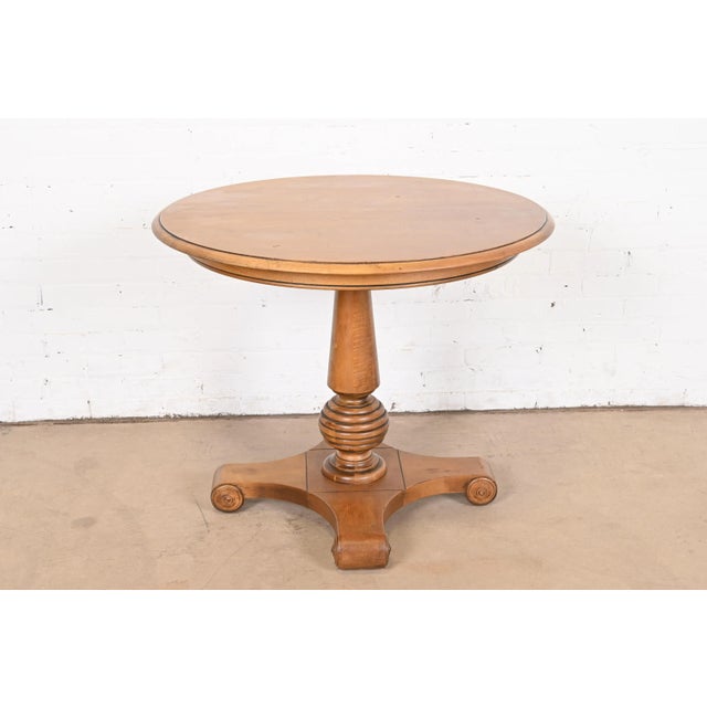 Ethan Allen French Empire Maple Pedestal Breakfast Table or Center ...