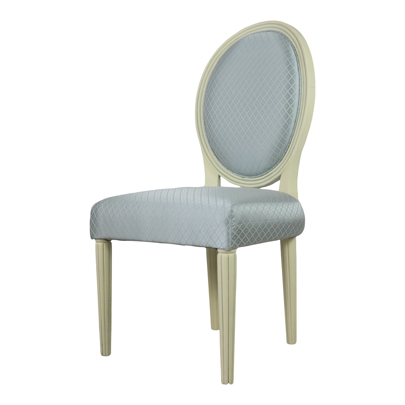 Vintage Light Blue Upholstered Side Chair | Chairish