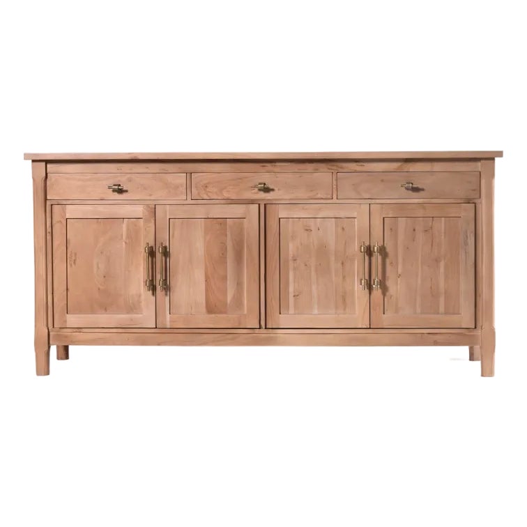 Emma 70" Solid Wood Sideboard, Oak Finish | Chairish