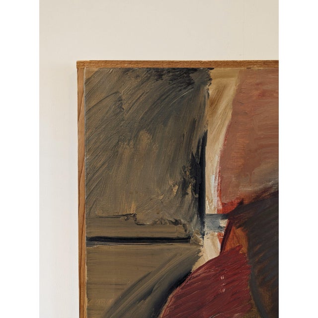 Mid-Century Modern "Presence" Vintage Abstract Figurative Oil Painting ...