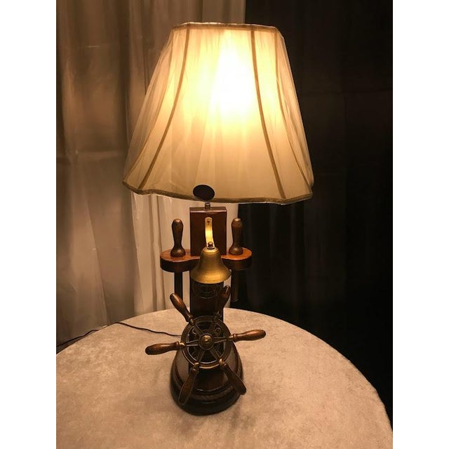 Early 19th Century Nautical Ship's Wheel Lamp With Belaying Pins, Rope ...