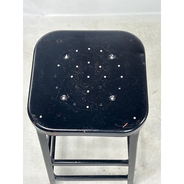 Vintage Industrial Tall Metal Stool | Chairish