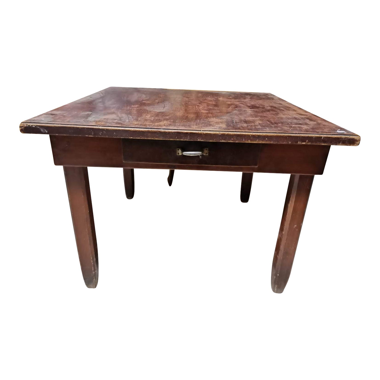 Italian Square Pinewood Kitchen Table, 1940s | Chairish