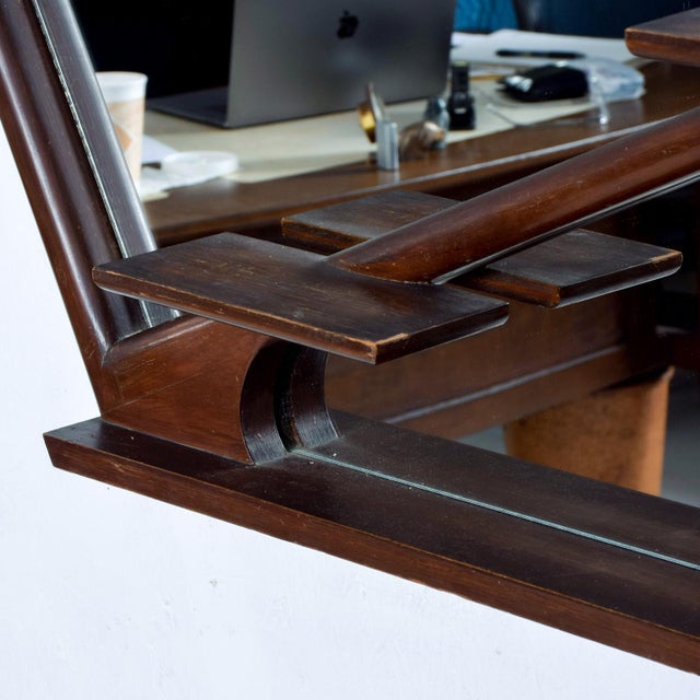 Sculptural Mexican Modernist Angular Mirror Wall Shelf in Mahogany ...