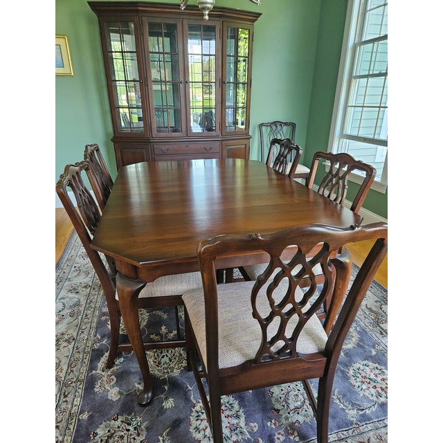 Hitchcock Solid Cherry Dining Room Set (Table & 6 Chairs; Year 1999) | Chairish