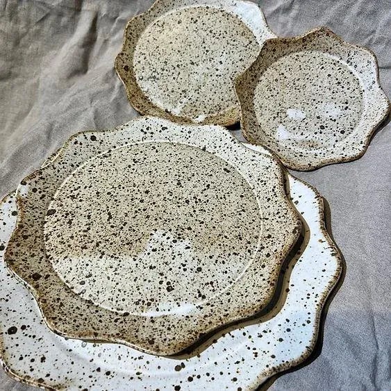 Boho Chic Dinnerware Plates - Whimsical Flower-Shaped Ceramic Plates ...