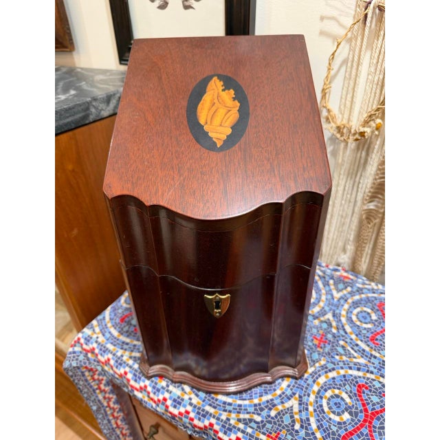 Early 19th Century Federal Style Inlaid Seashell Knife Box | Chairish
