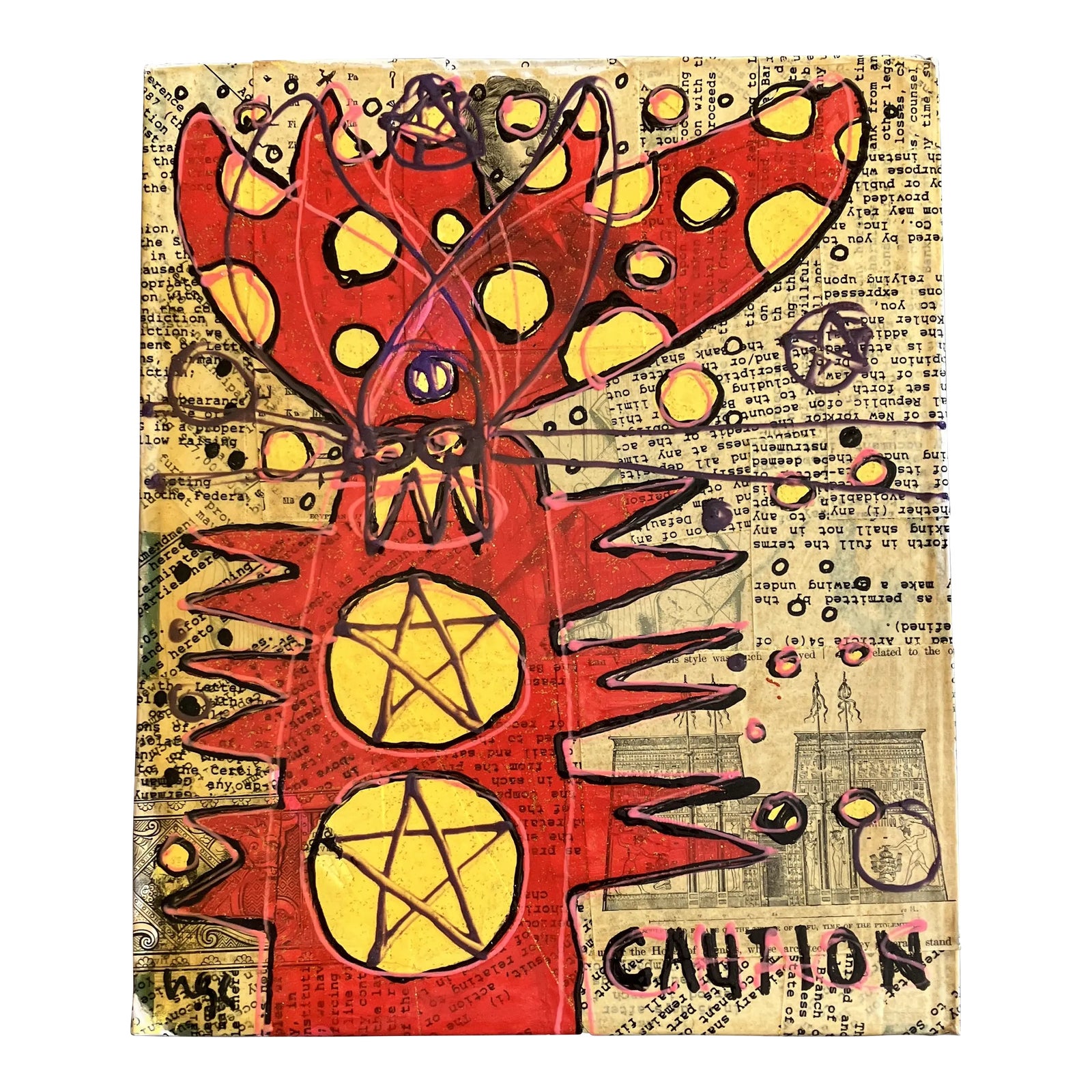 Contemporary Original Wayne Cunningham Abstract Painting/Collage ...