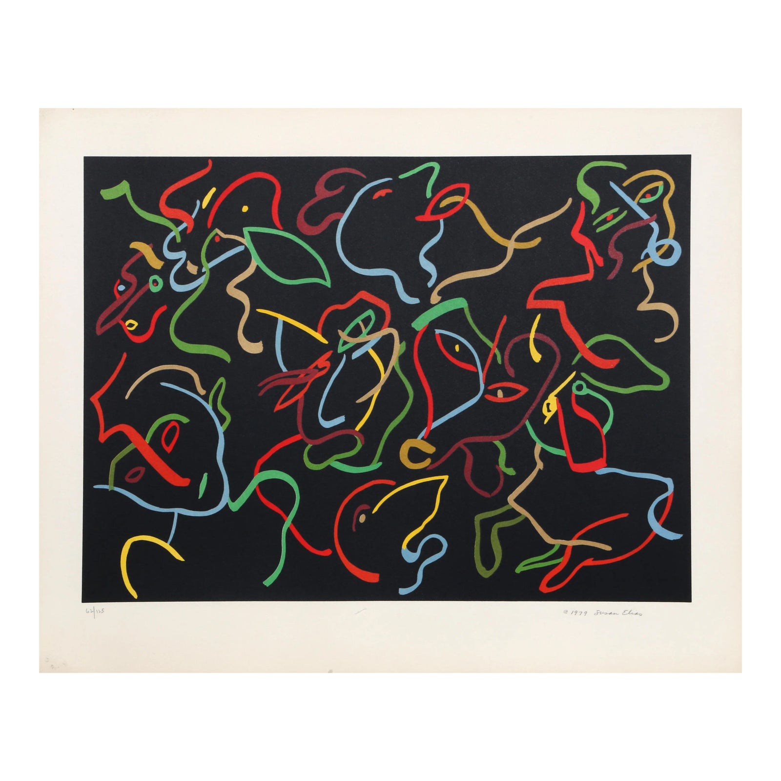 1970s Susan Elias, Spring Song II Lithograph | Chairish