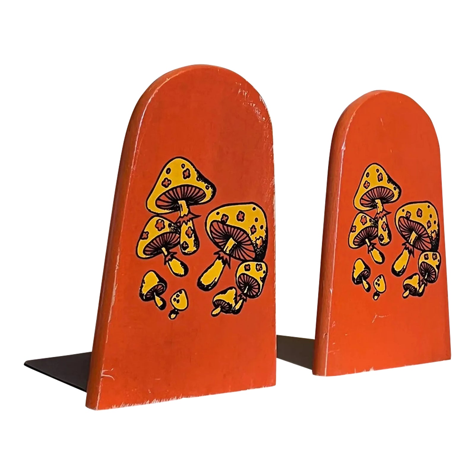 Vintage Groovy Mushroom Bookends - a Pair | Chairish
