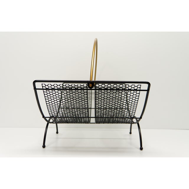 Mid Century Modern Perforated Metal Mesh Magazine Rack - Restored ...