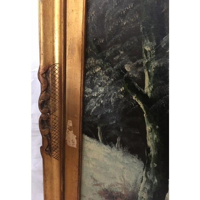 Early 20th Century Winter Landscape Oil Painting by Ira Remsen, Framed ...