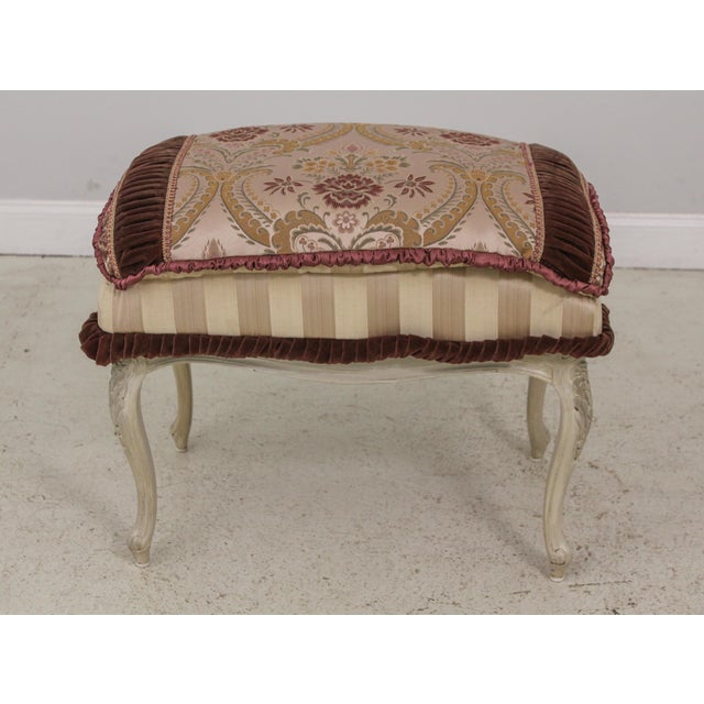 French Style Decorator Upholstered Seat Ottoman or Stool | Chairish