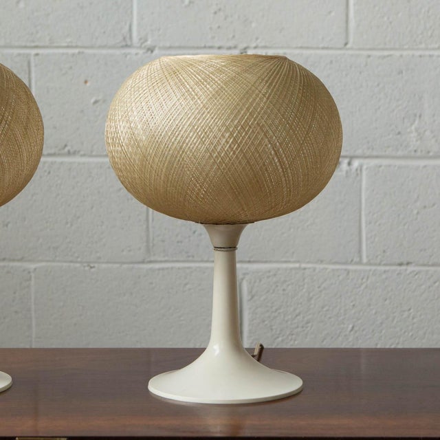 Vintage Mid-Century Spun Fiberglass Table Lamps - Set of 2 | Chairish