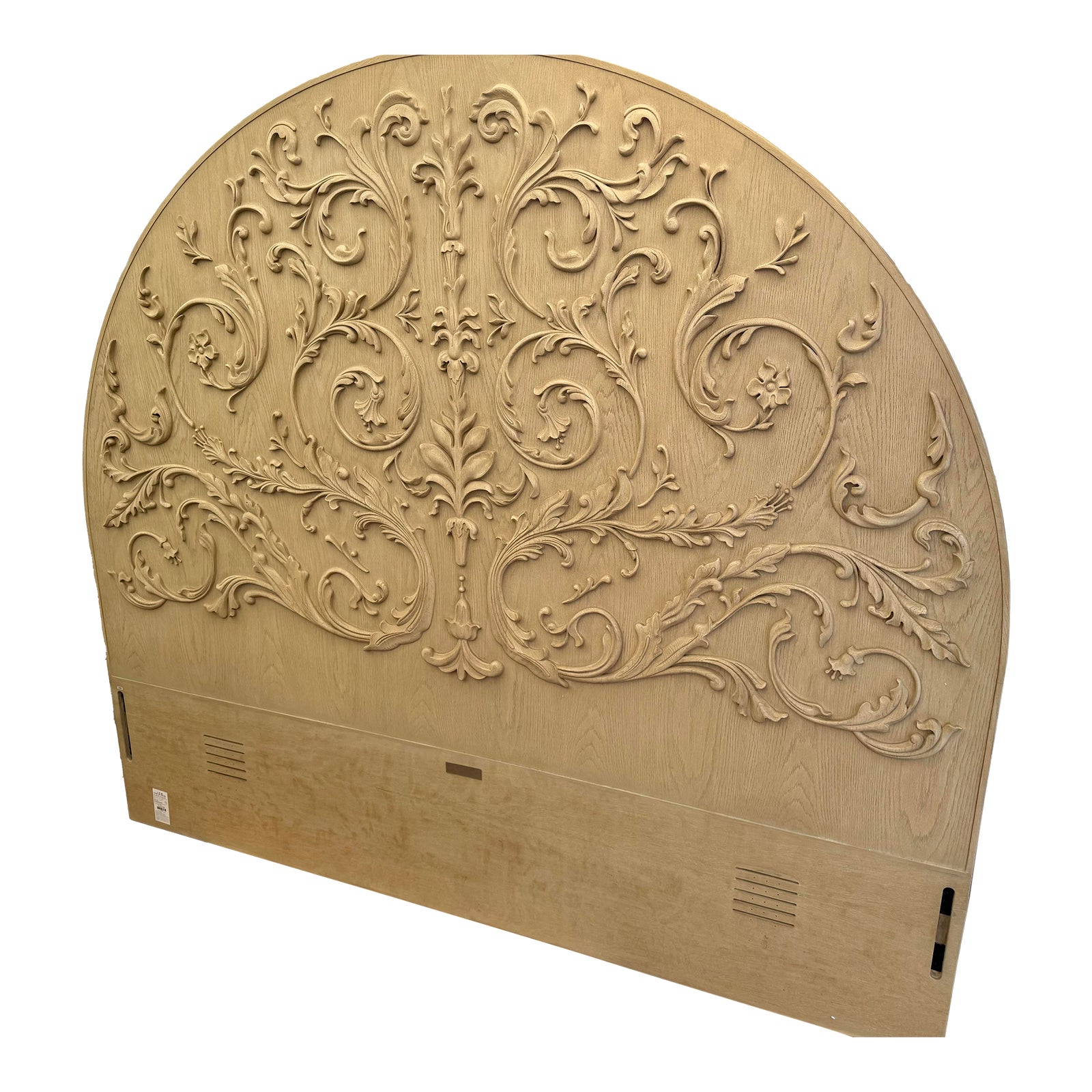 Jonathan Charles King Moon Flower Carved Oak Half Round Headboard ...
