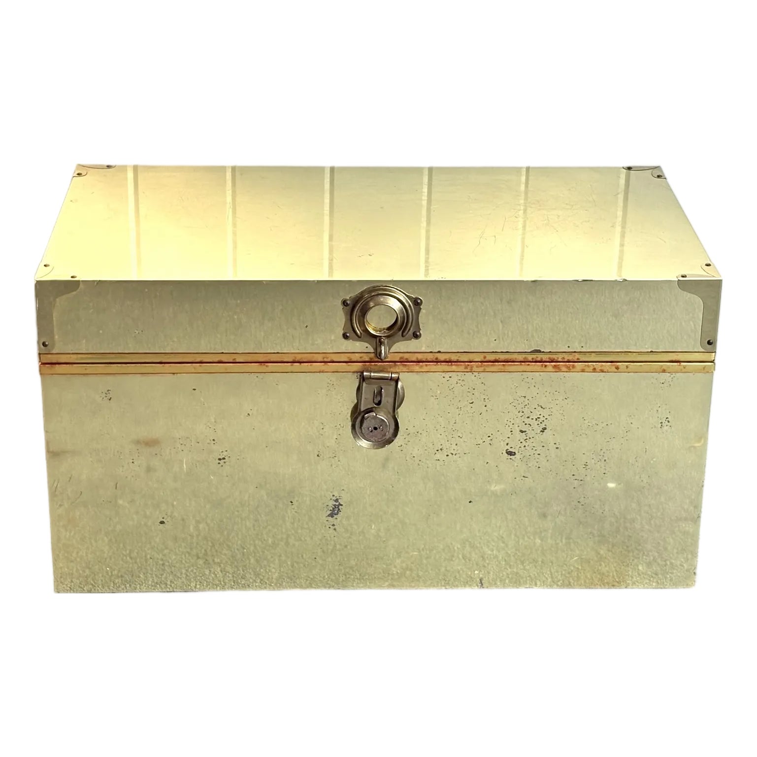 Dresher Brass 1970s Cedar-Lined Brass Trunk | Chairish