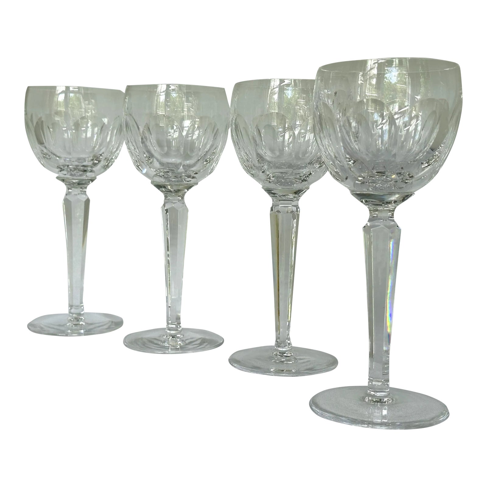 Set of 4 Waterford Sheila Balloon Wine Hocks - Irish Crystal Stemware ...
