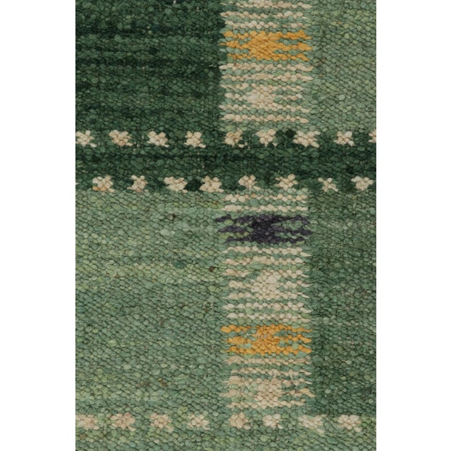 Rug & Kilim’s Scandinavian Style Rug in Green Tones, With Geometric ...