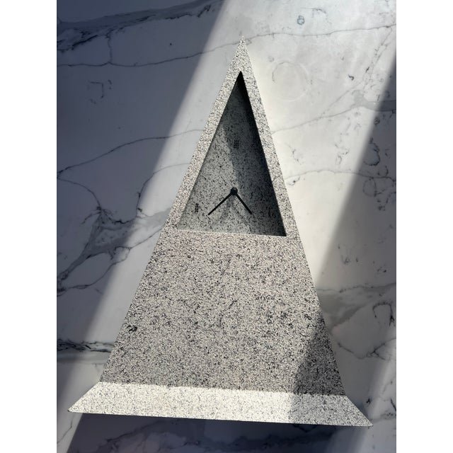 1980s Deco Revival Triangular Mantle Clock Empire Art Products Memphis ...