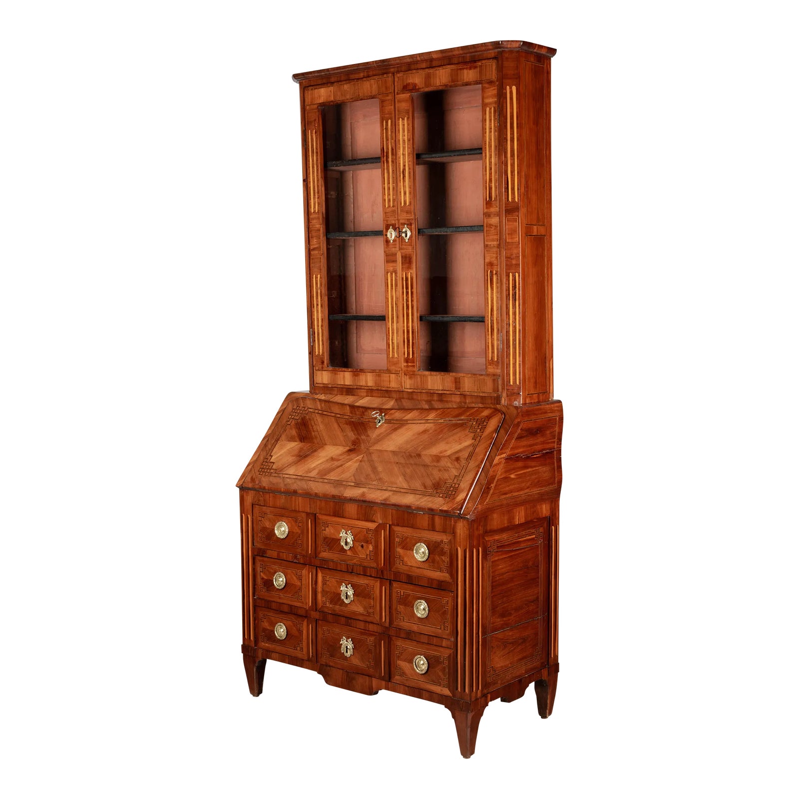 18th Century French Louis XVI Marquetry Secretary Desk | Chairish