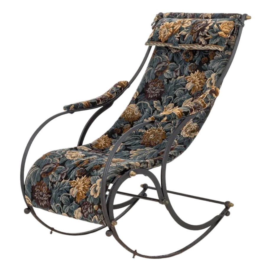 Victorian Brass and Cast Iron Rocking Chair | Chairish