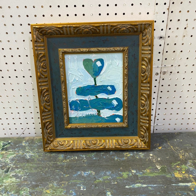 Abstract Topiary Oil Painting by Daniel Zimmerman, Framed | Chairish