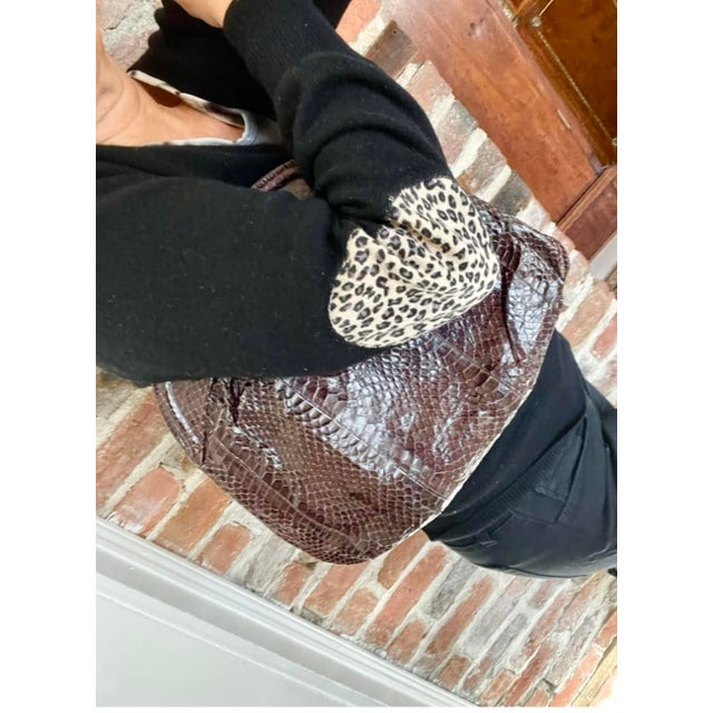 1980s New Barbara Bolan Neiman Marcus Deep Purple Python Oversized ...