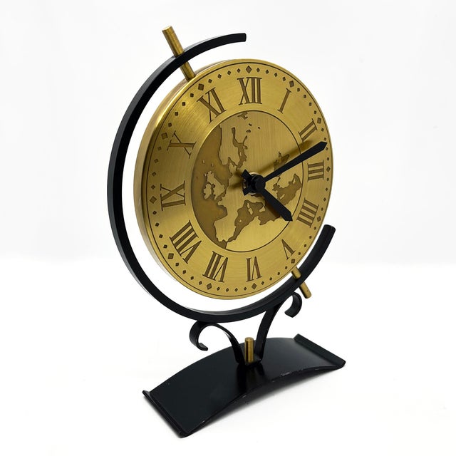 1970s Modernist Brass Mantel Clock, Weimar Germany | Chairish