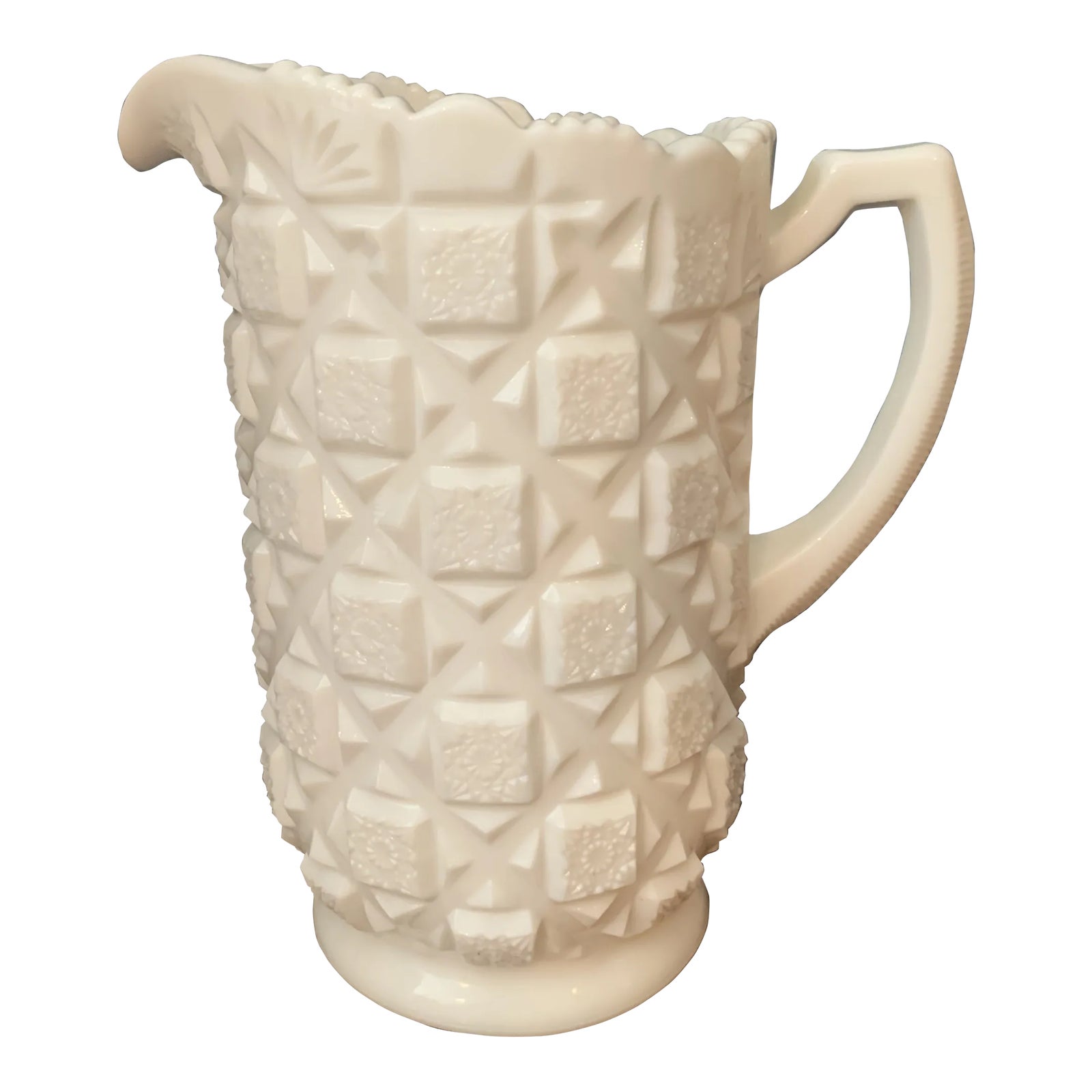 1950s Large Vintage Westmoreland Milk Glass Pitcher | Chairish