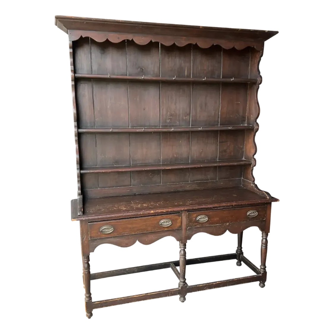 Early 19th Century American Federal Period Pine Dresser Base and Plate ...