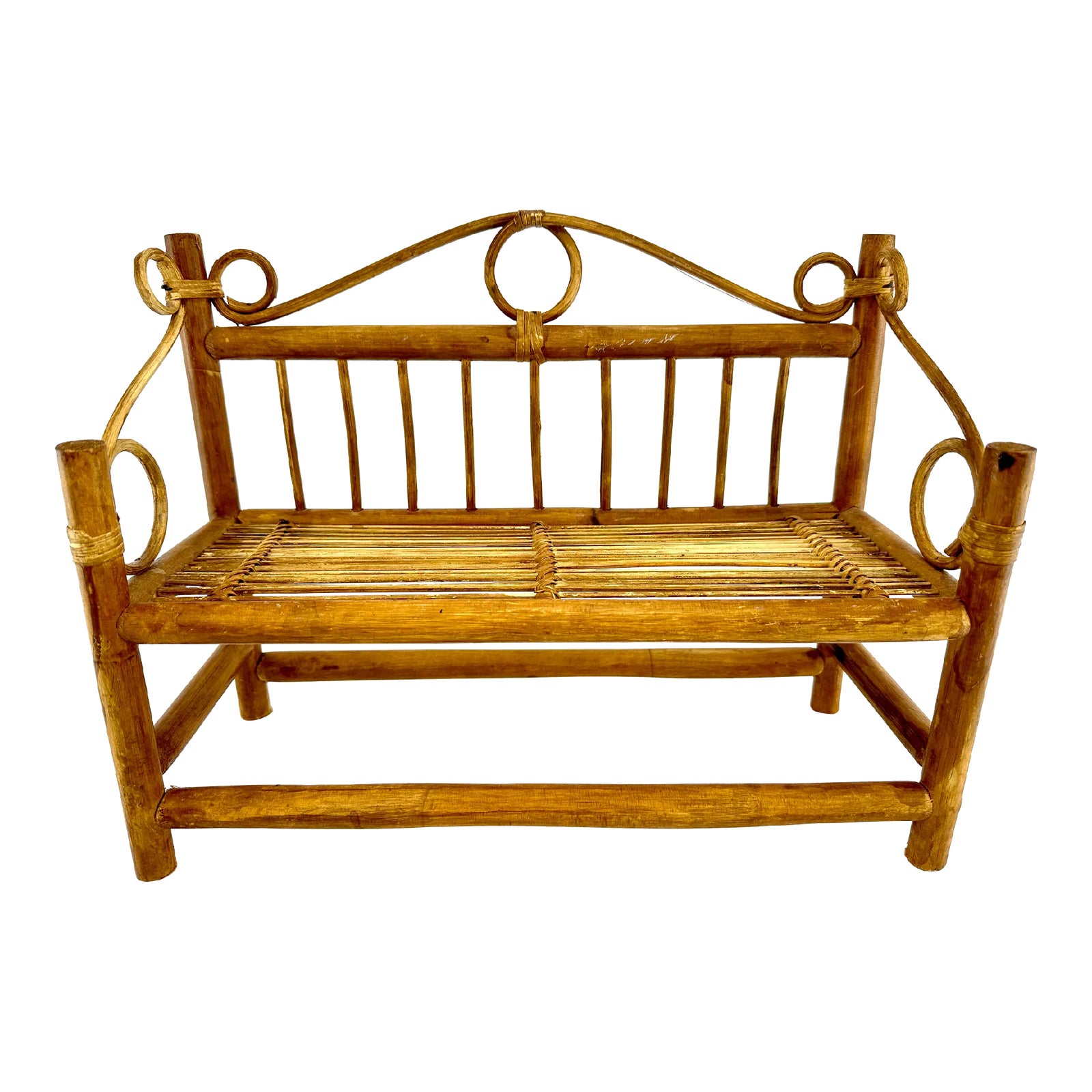 1960's Mid Century Vintage Rattan Shelf | Chairish