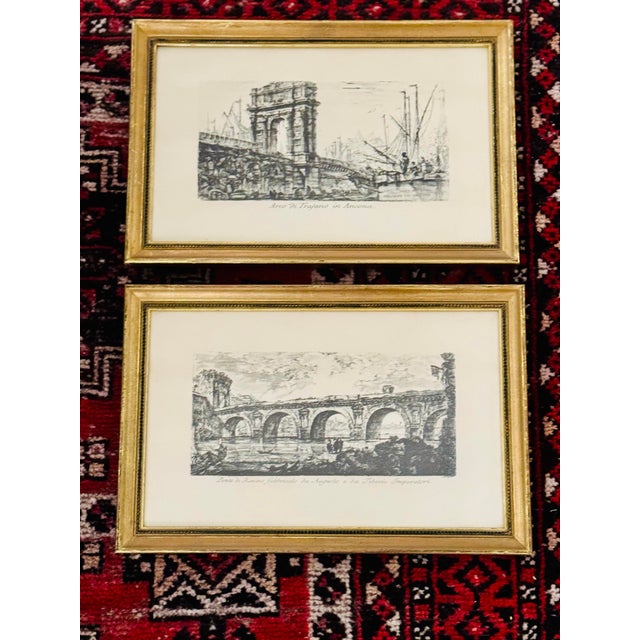 Late 20th Century Vintage Prints of Italian Architecture in Gold Gilt ...