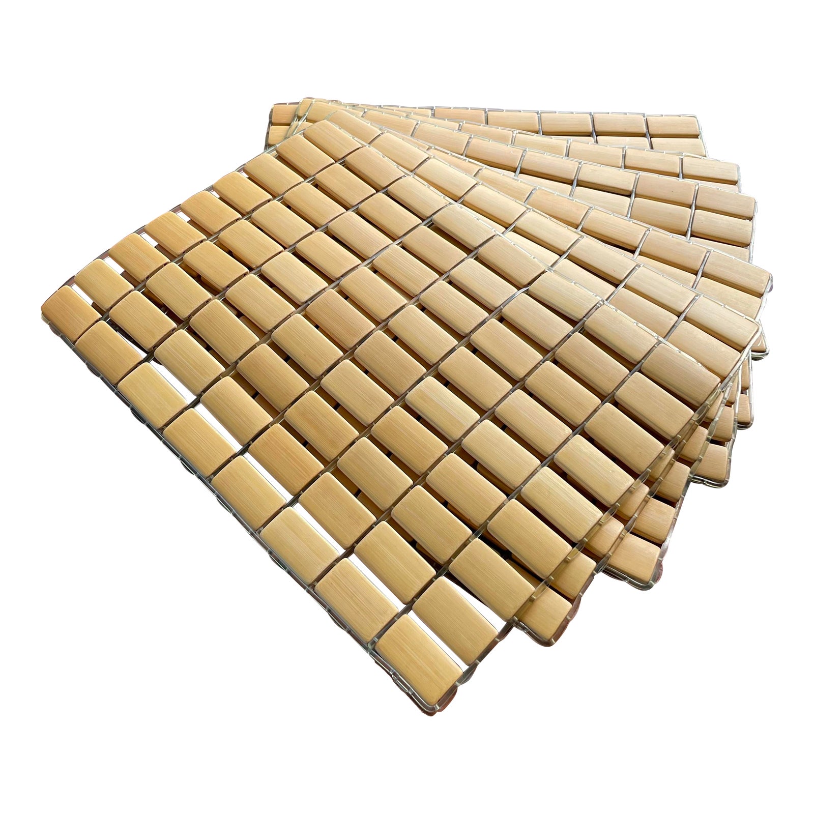 Vintage Bamboo Bead Placemats - Set of 6 | Chairish