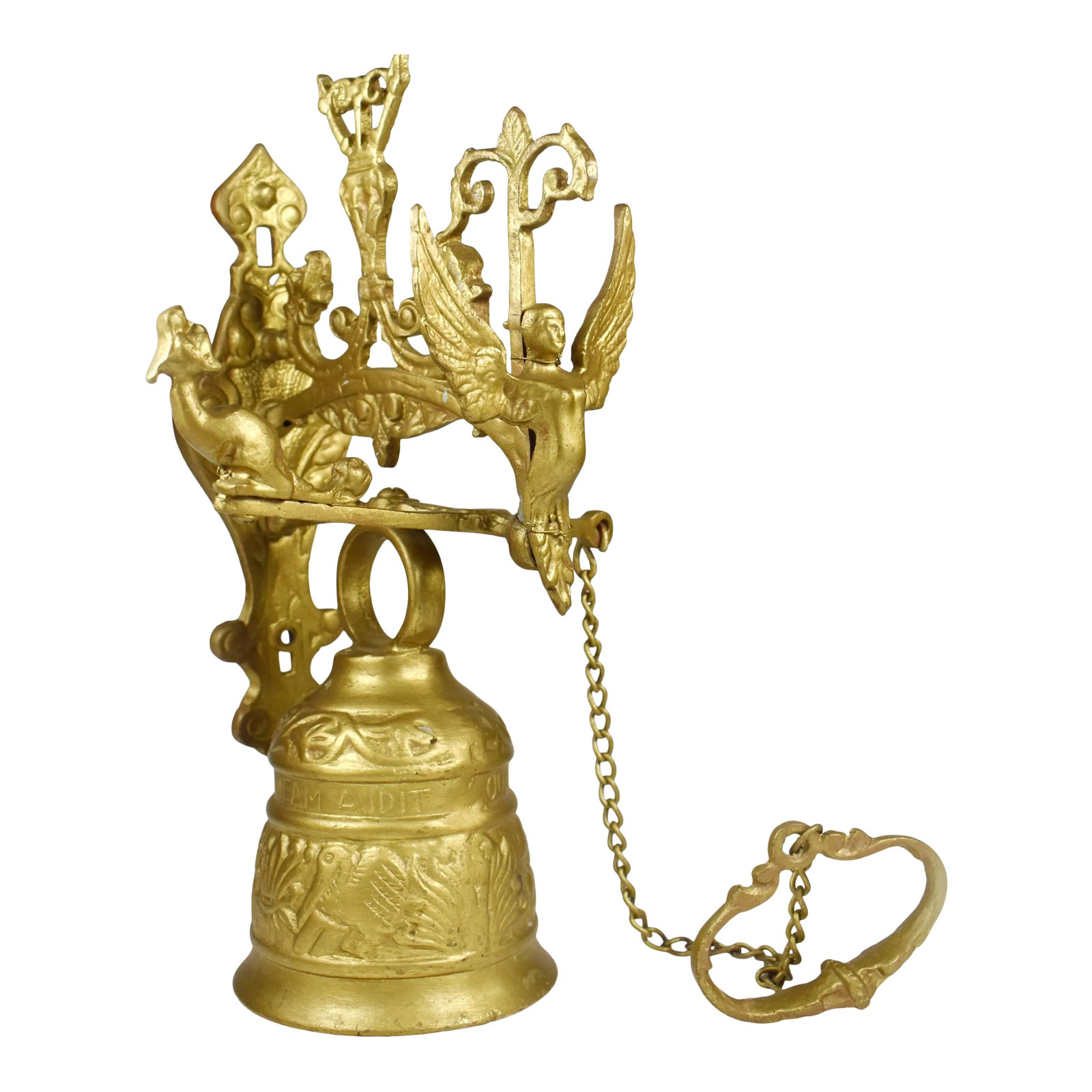 Vintage Early 20th Century Gothic Brass Monastery Bell "Vocem Meam ...