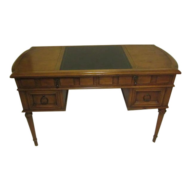 1980s Vintage Writing Desk 4 Drawer Leather Insert Medium Tone by ...