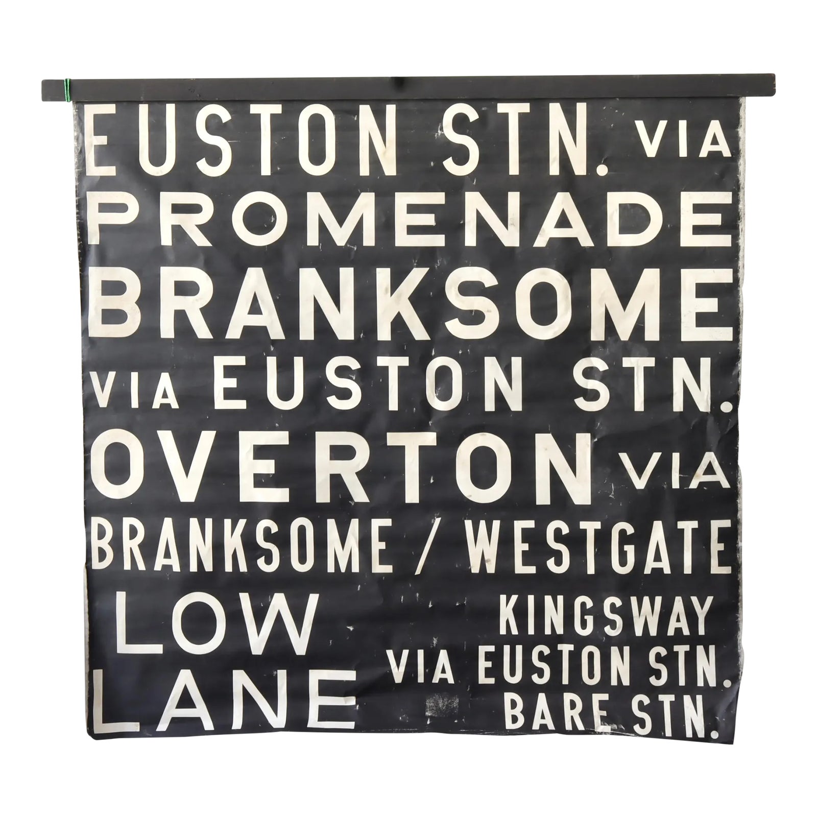 Early 1900s City of London Bus Blind | Chairish